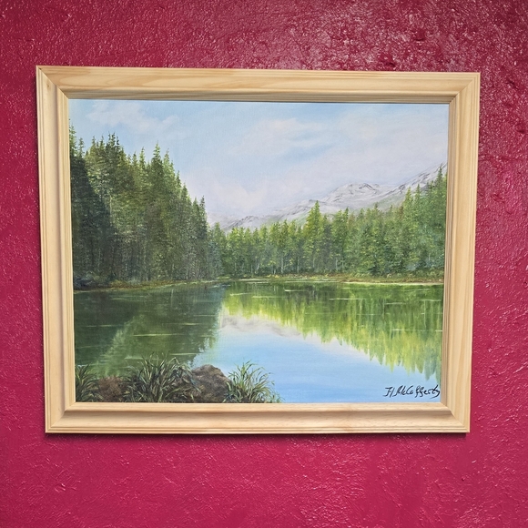 Art | Alpine Reflection Oil Painting Original Signed By Natalya ...